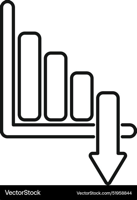 Declining Bar Graph Showing Negative Trend Vector Image