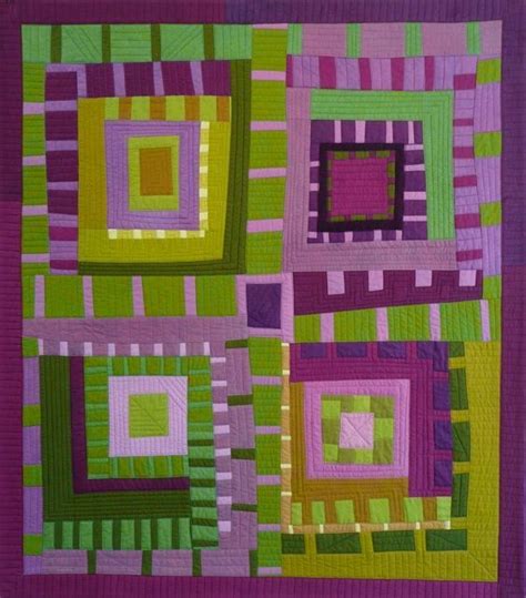 The Quilt Association Purple And Green Art Quilt