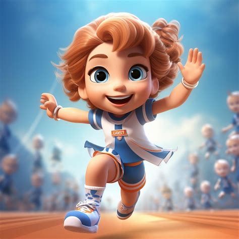 Premium Ai Image 3d Rendering Of A Cute Cheerleader
