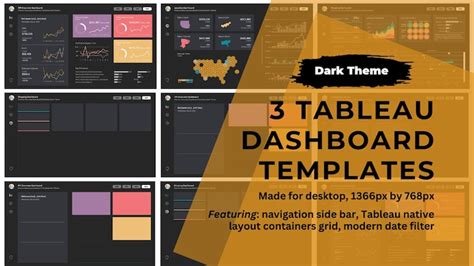 Dark Theme Tableau Dashboard Template Create Professional And