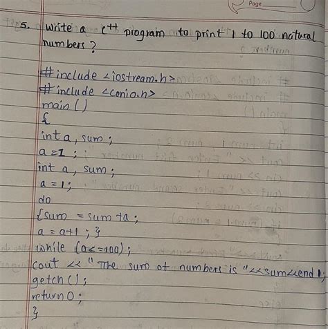 Write A C Progranme To Find The Sum Of First 100 Natural Numbers For Loopwhile Loopdo While