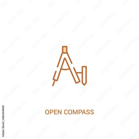 Open Compass Concept 2 Colored Icon Simple Line Element Illustration Outline Brown Open