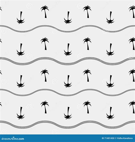 Vector Seamless Pattern Modern Stylish Texture Palm Tree Stock