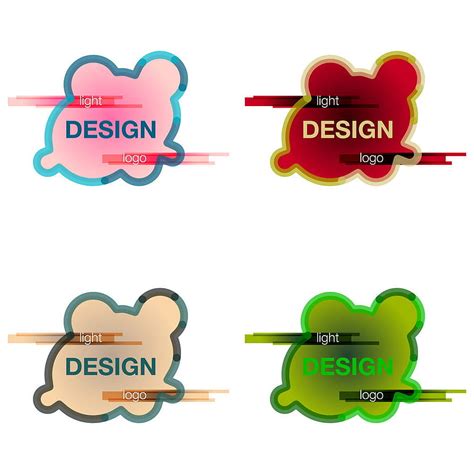 추상적 인 로고 디자인 서식 파일 창조적 인 물결 모양의 벡터 설정 Eps Ai Uidownload