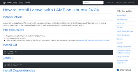 Crowncloud Wiki How To Install Laravel With Lamp On Ubuntu 24 04