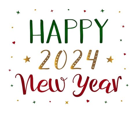 Premium Vector Happy New Year 2024 Handwritten Modern Brush