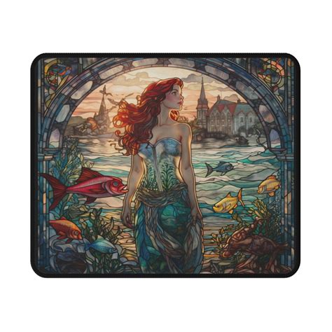 Princess Ariel Full Body Stained Series Mouse Pad Etsy