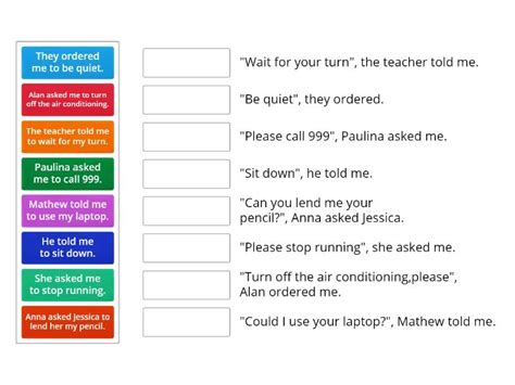 Reported Commands And Requests Une Las Parejas