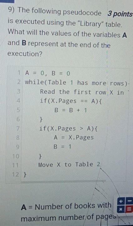 9 The Following Pseudocode 3 Points Is Studyx