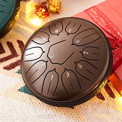 قیمت و خرید تانگ درام Tongue Drum سایز 6 اینچ 11 نت رنگ قهوه ای