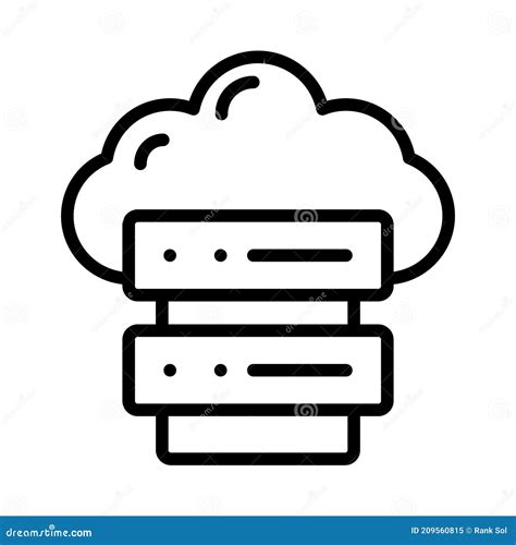 Cloud Computing Server Isolated Vector Icon Which Can Easily Modify Or Edit Stock Vector