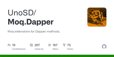 GitHub UnoSD Moq Dapper Moq Extensions For Dapper Methods