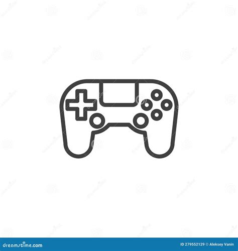 Gamepad Joystick Line Icon Stock Vector Illustration Of Game 279552129