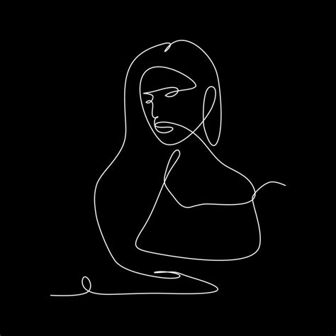 Continuous Line Vector Freestyle Woman Vector Art At Vecteezy