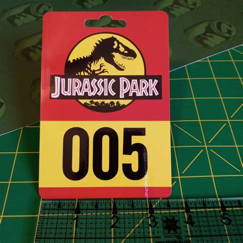 Original 1993 Jurassic Park Movie Prop Replica Vehicle Pass With Beaded