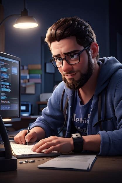 professional programmer engineer writing code premium ai generated image