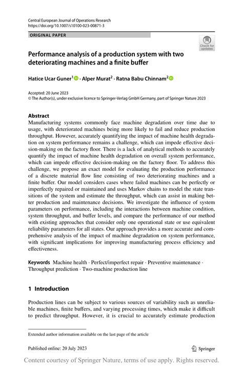Performance Analysis Of A Production System With Two Deteriorating Machines And A Finite Buffer