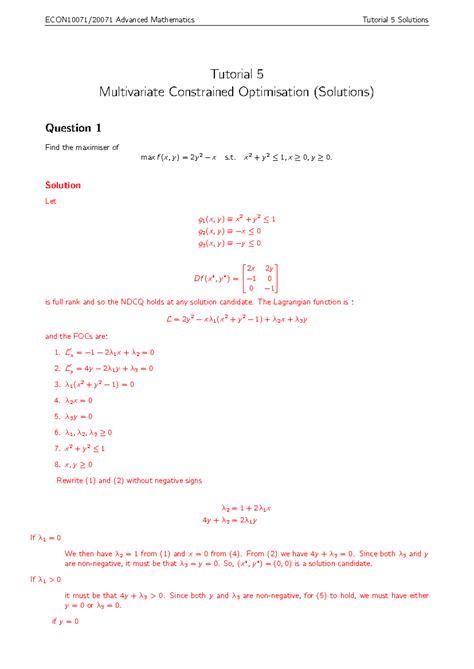 advanced mathematics 2023 24 tutorial 5 solutions econ10071 20071