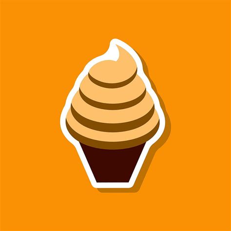 종이 스티커 아이스크림 콘 벡터에 달콤한 디저트 Eps Ai Uidownload