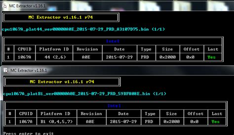 MC Extractor Intel AMD VIA Freescale Microcode Extraction Tool Page 10 CPU Microcodes Win