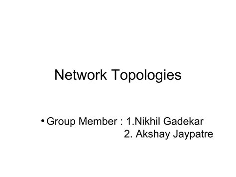 Network Topologies Ppt Computer Networking Computing