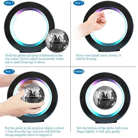 글로브 부동 공중 부양 램프 자기 부상 글로브 Led 세계 부동 램프 회전 글로브 야간 조명 크리스마스 선물 Hello
