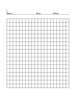 Grid Paper With Name Date And Work By Lydia Dreyer TpT