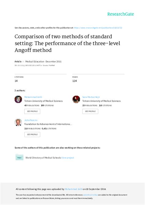 pdf comparison of two methods of standard setting the performance of