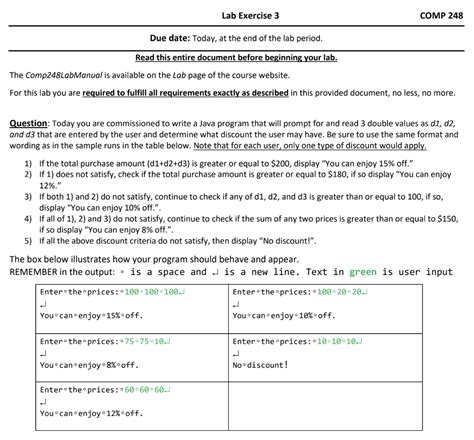 solved lab exercise 3 comp 248 due date today at the end