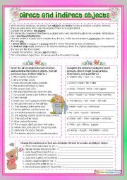 Direct Indirect Objects K5 Learning Parts Of A Sentence Worksheets