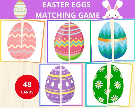 Easter Eggs Matching Game Easter Egg Puzzle Easter Eggs Symmetry