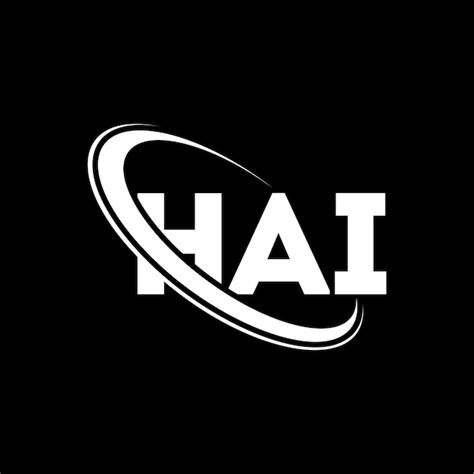 Hai 로고 Hai 글자 Hai 글자의 로고 디자인 이니셜 Hai로고는 원과 대문자 모노그램 로고로 연결되어 있으며 기술 비즈니스 및 부동산 브랜드를 위한 Hai 타이포