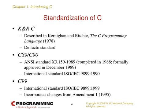 introducing c chapter 1 copyright © 2008 w w norton and company ppt