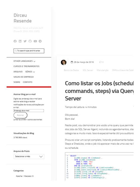 Como Listar Os Jobs Schedules Commands Steps Via Query No Sql