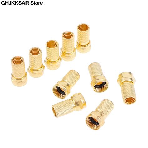 10 Pcs Twist On Rg6 F Type Coaxial Cable Connector Grandado