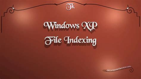 Windows Xp Disable File Indexing Indexing Service