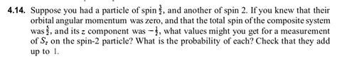 Solved 4 14 Suppose You Had A Particle Of Spin ž And