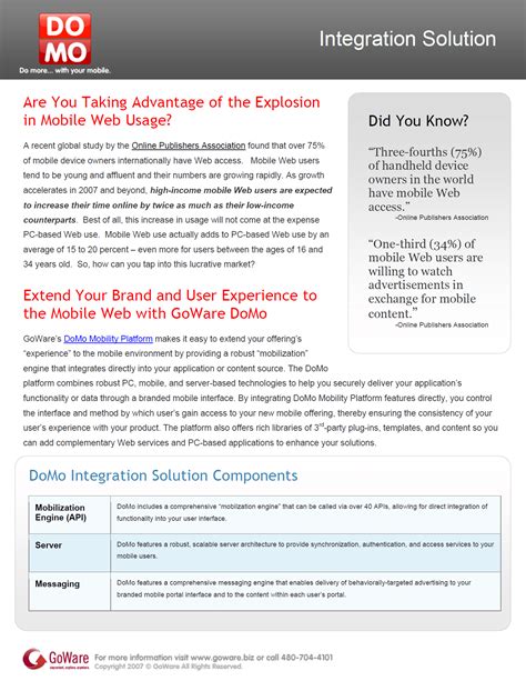 Domo Integration Data Sheet Blue Flame Advisors