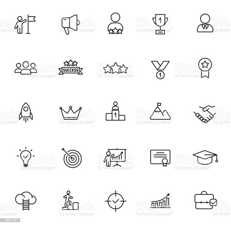 성공 개요 아이콘은 흰색 배경에 분리되어 있습니다 웹 및 Ui 디자인 모바일 앱 인쇄 거짓말 탐지기 및 프로모션 광고 비즈니스를 위한 성공 라인 아이콘 1위에 대한 스톡