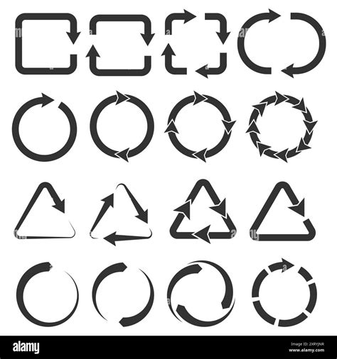 Loadings Simple Icons Refresh Black Signs Moving Arrows Graphic