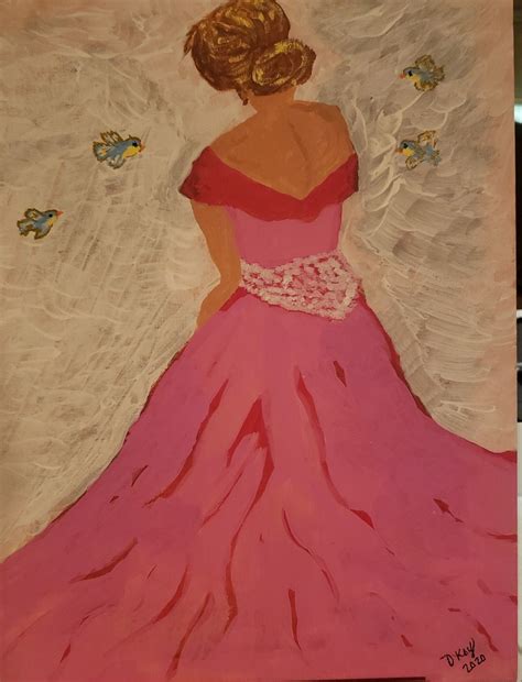 Highly Favored Acrylic Painting Red Formal Dress Formal Formal