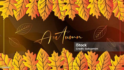 녹색 노란색 주황색 단풍 벡터 배경 가을 잎 팩입니다 그림자가 있는 사실적인 가을 나뭇잎 단풍잎은 승진 기치와 인쇄 디자인을