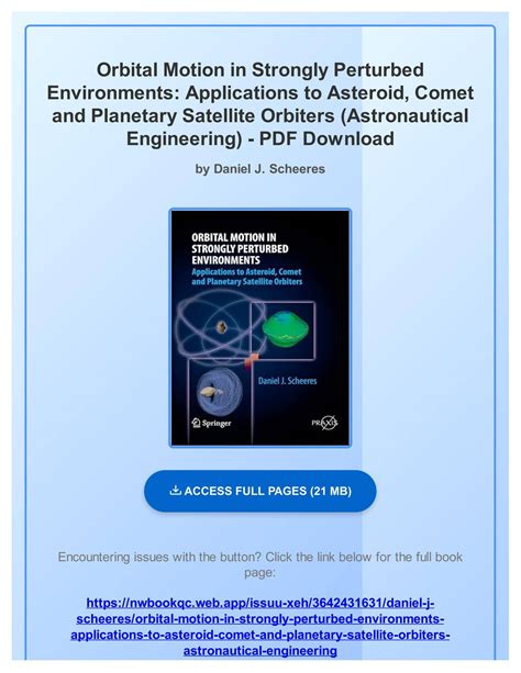Pdf Ebook Orbital Motion In Strongly Perturbed Environments Applications To Asteroid Comet And