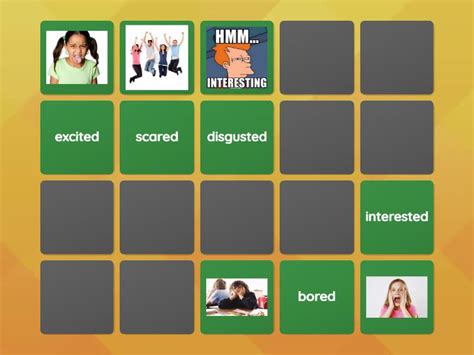 Emotions Memory Game Matching Pairs