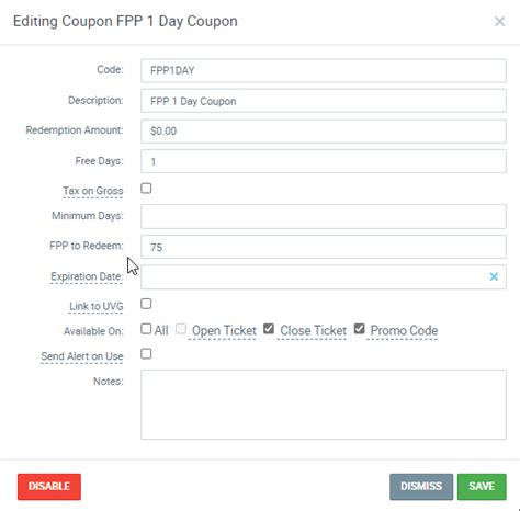 Creating FPP Coupons NetPark Software LLC Knowledgebase