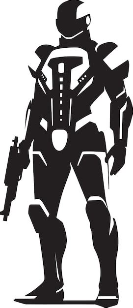 Premium Vector A Drawing Of A Robot With A Gun On It