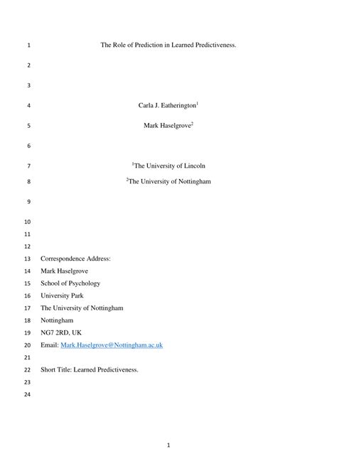 Pdf The Role Of Prediction In Learned Predictiveness