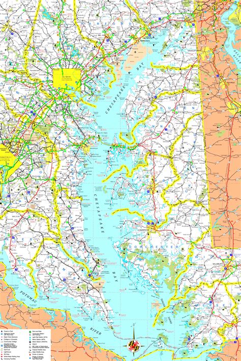 Large Detailed Map Of Chesapeake Bay All For One