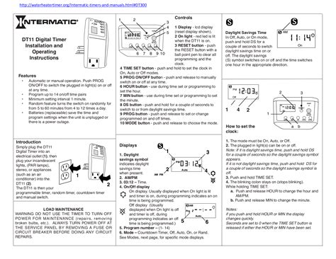 Download Free Pdf For Intermatic Dt11 Timers Other Manual