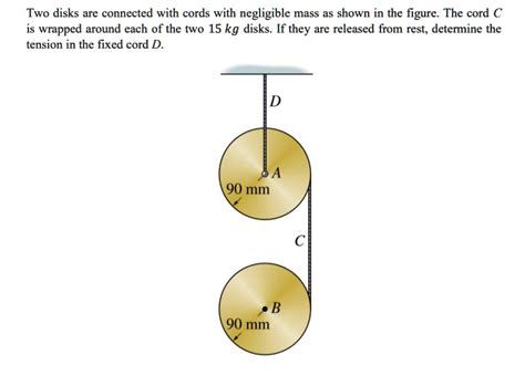 Solved Two Disks Are Connected With Cords With Negligible Mass As